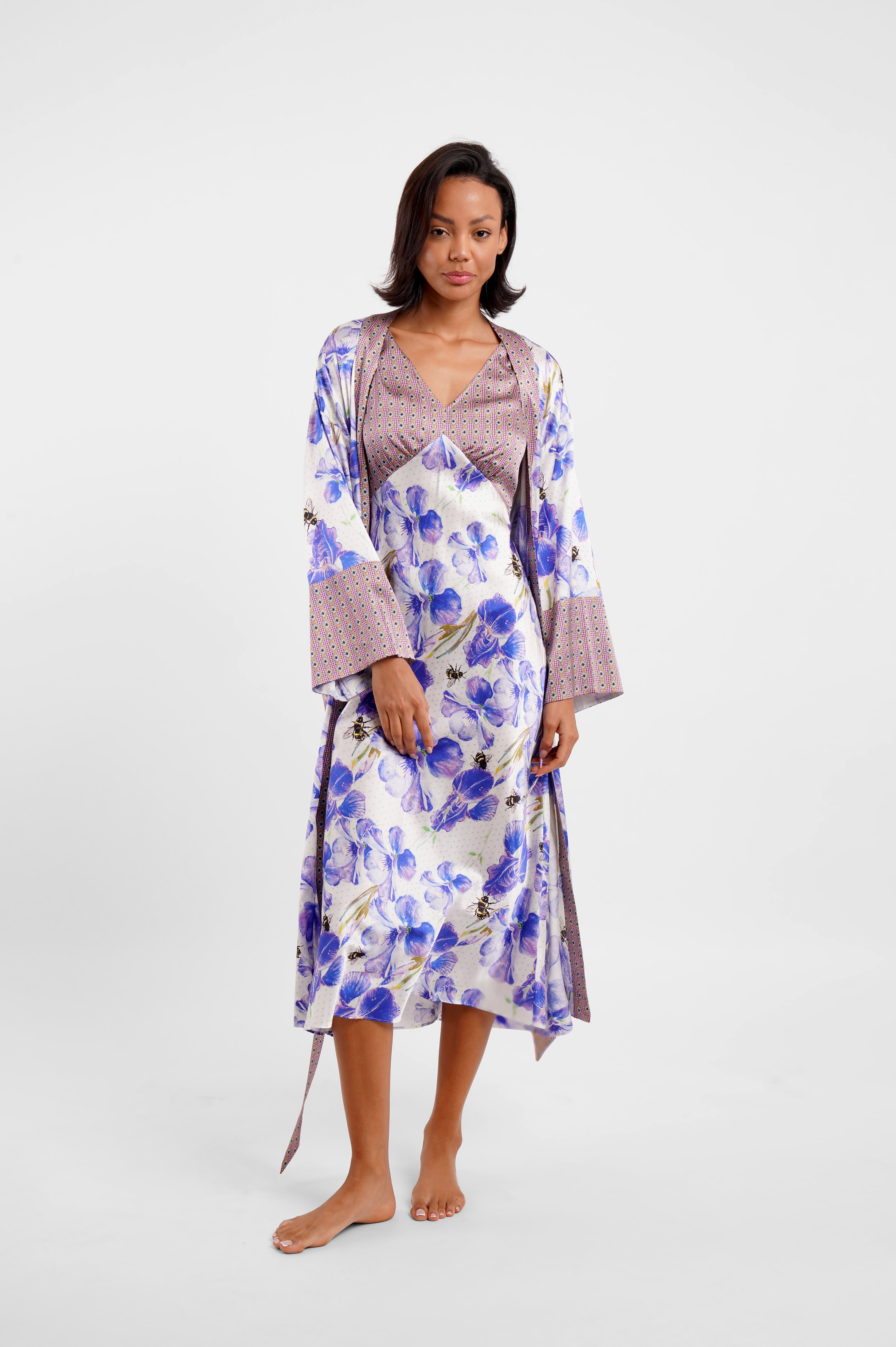 Sleeveless Midi Dress / "Bees In The Garden" – JRF