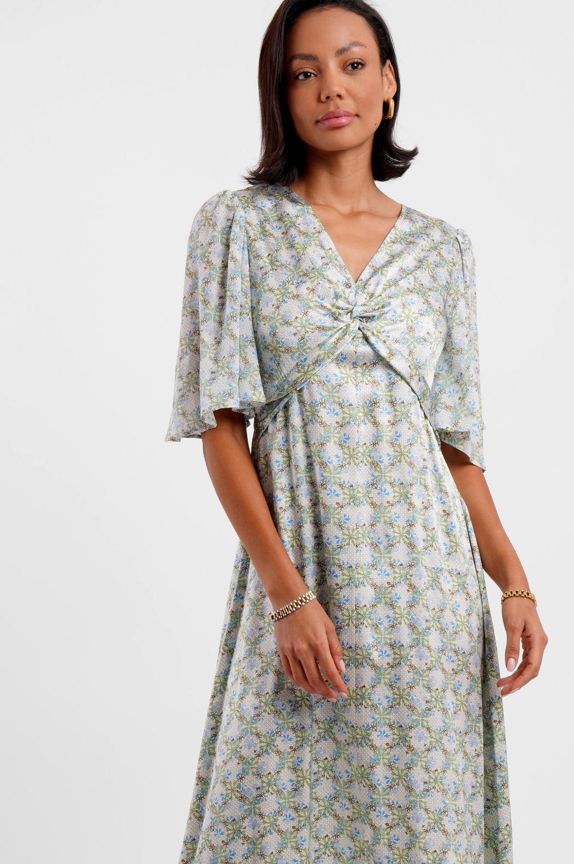 Twist Front Maxi Dress / "Daisy Chains" – JRF